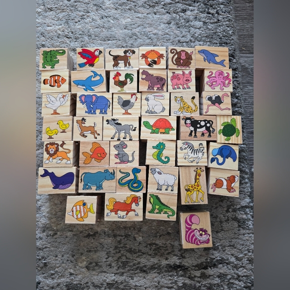 Melissa and Doug | Toys | Melissaand Doug Animal Wooden Blocks Set ...